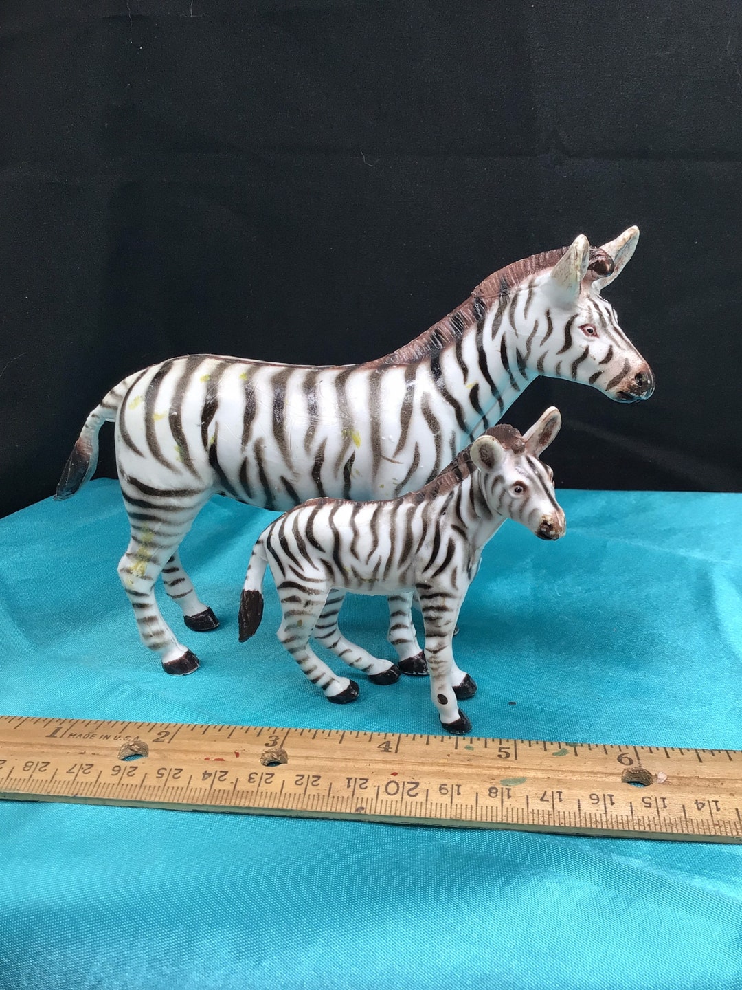 Vintage PVC Mom and Baby Zebra Toy - Etsy