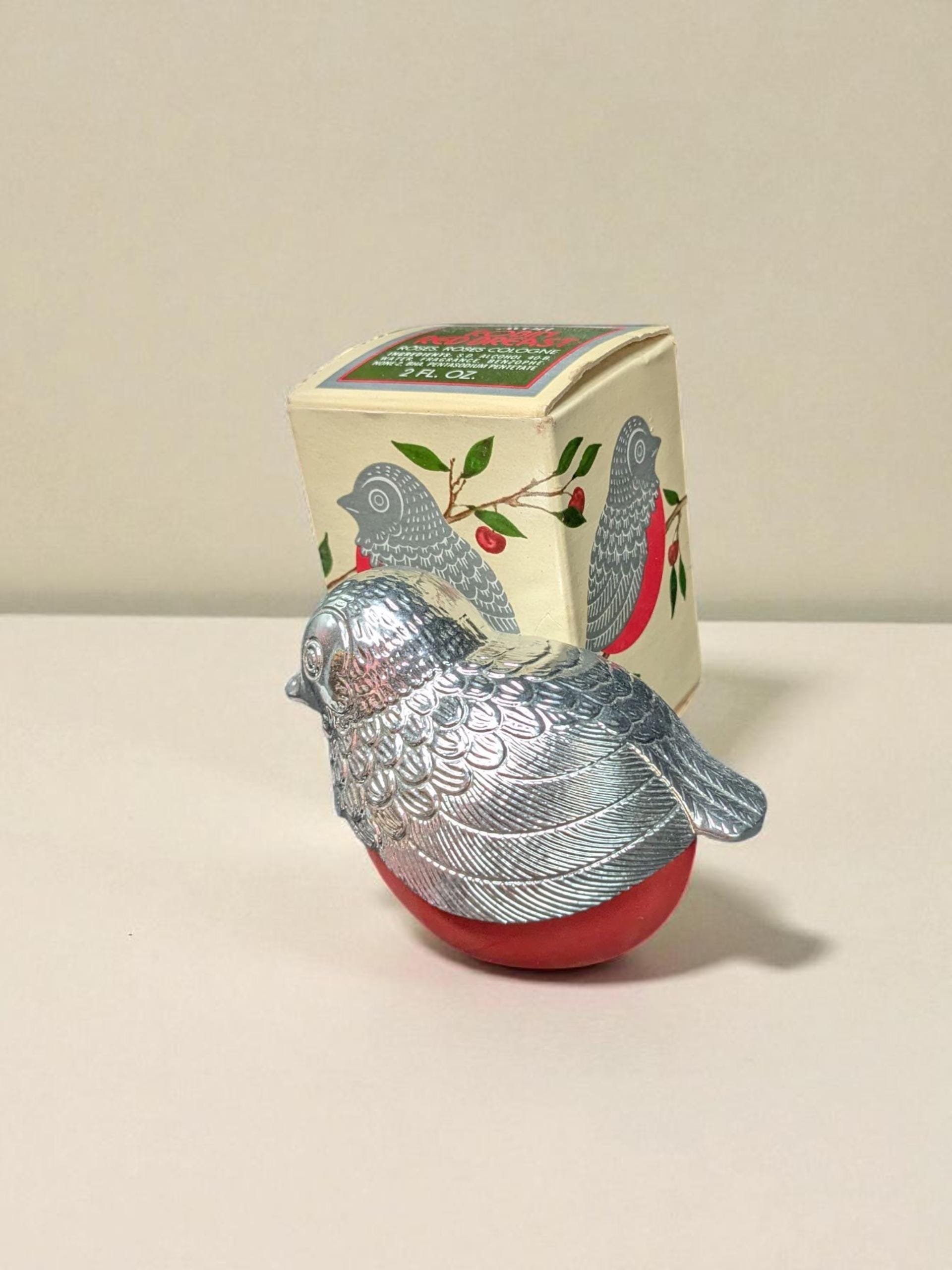Vintage Avon Robin Red Breast Rose's Roses Cologne 2 Fluid Oz With ...