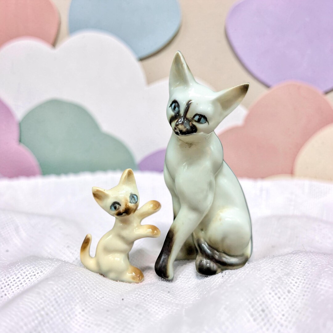 Vintage Genuine Bone China Set of 2 Siamese Cats - Etsy