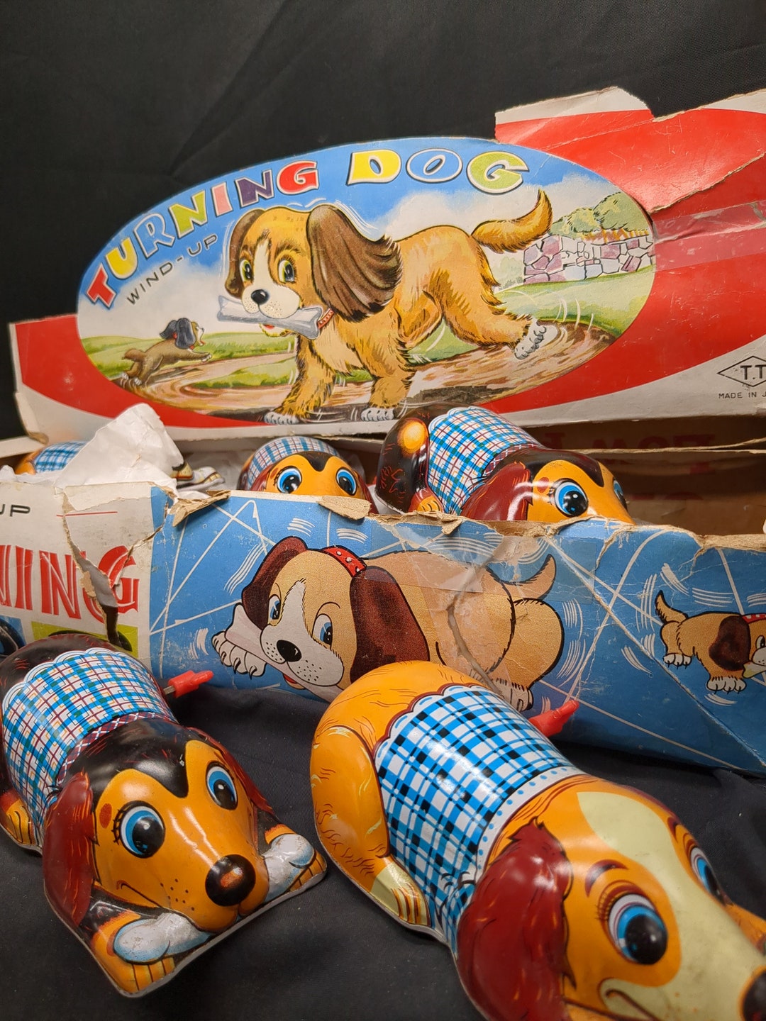 Vintage Windup Tin Toy Turning Dog Wind up Toys - Etsy