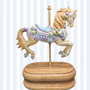 Vintage Wind-up Porcelain Carousel Horse Musical Horse - Etsy