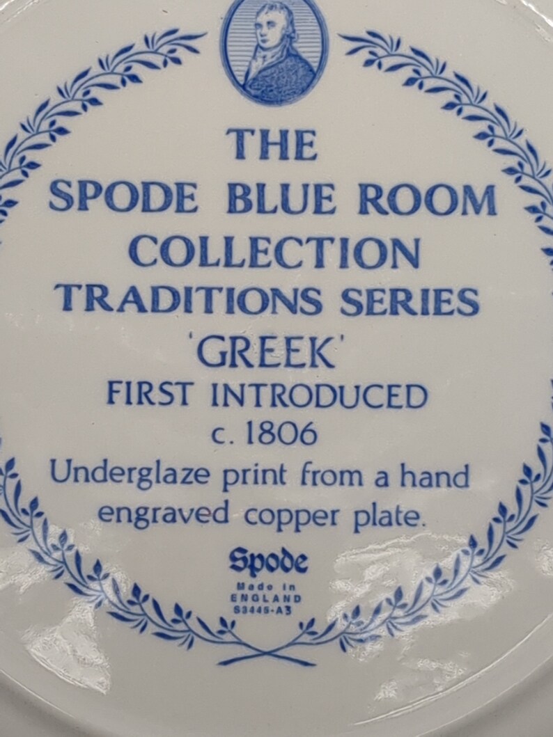 SPODE Blue Room Collection Greek Hand-painted Plate - Etsy