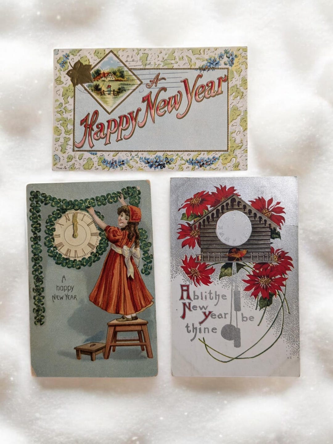 Vintage 1909 New Year's Postcards - Etsy