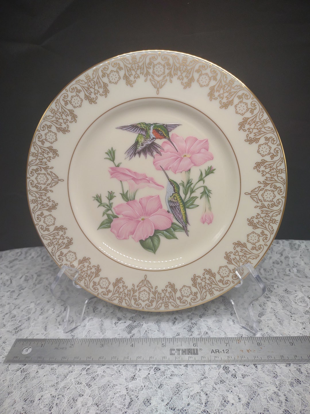 The Lenox Garden Bird Plate Collection Ruby-throated Hummingbird Made ...