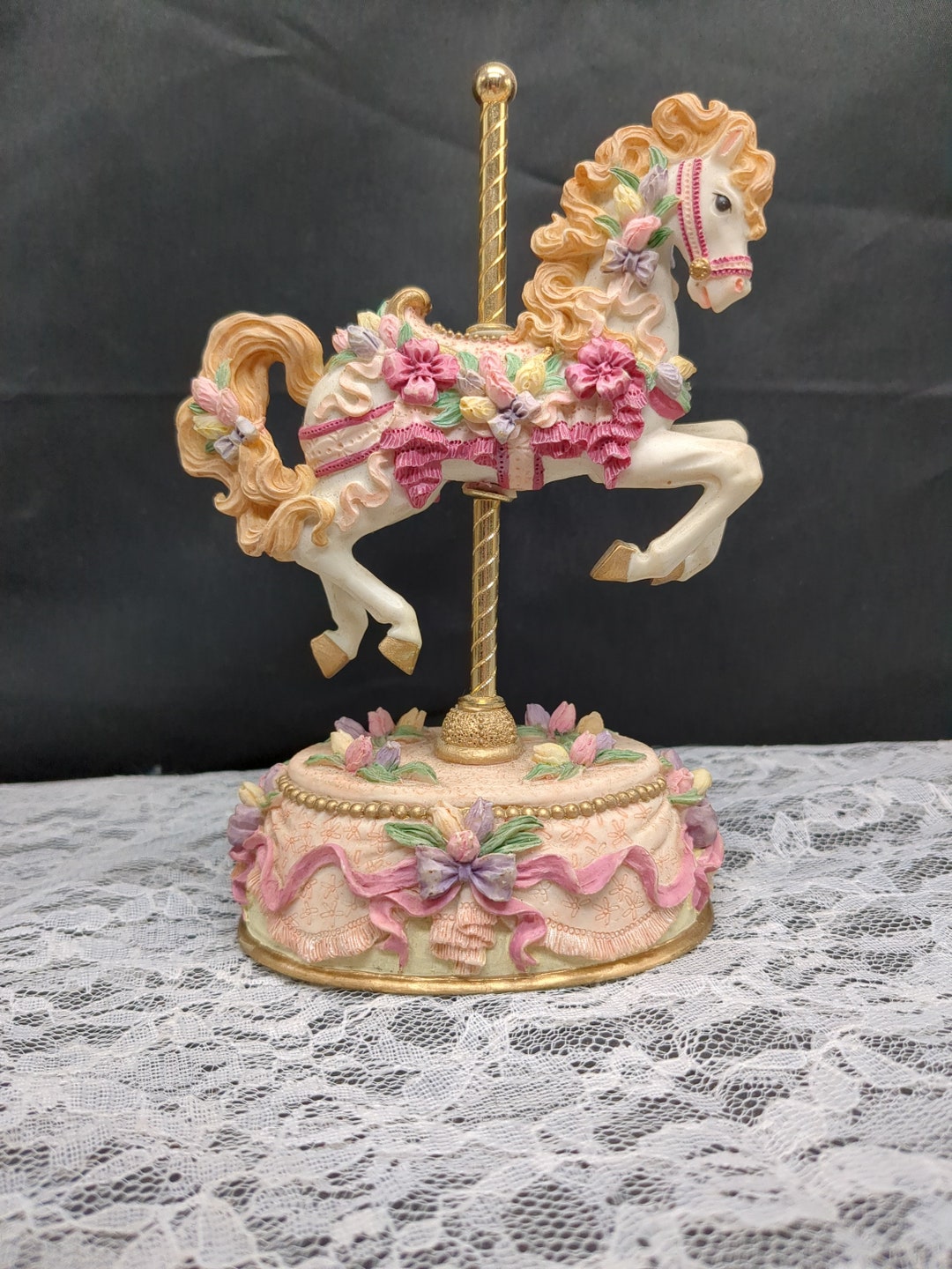 1997 Westland Carousel Horse Music Box Plays the Tune Music of the ...
