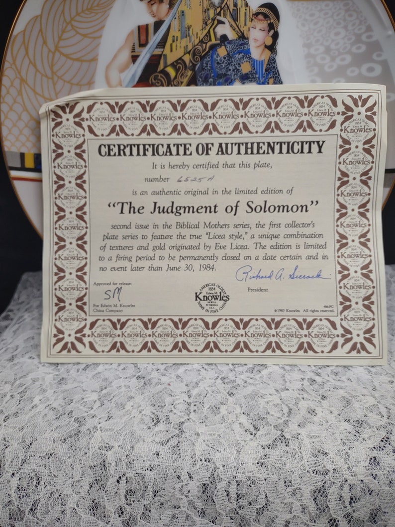 The Judgment of Solomon Second Issue Knowles Fine China Decorative ...