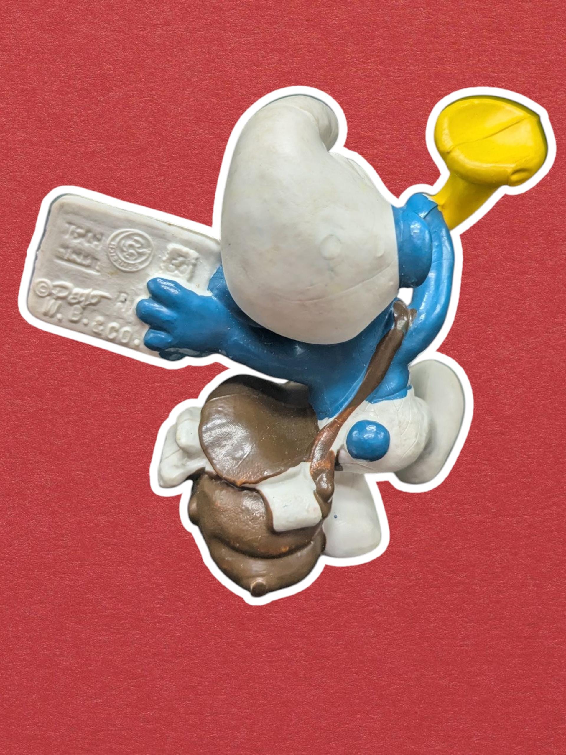 Vintage Schleich 1976 Postman Smurf Holding a Love Letter and a Horn ...