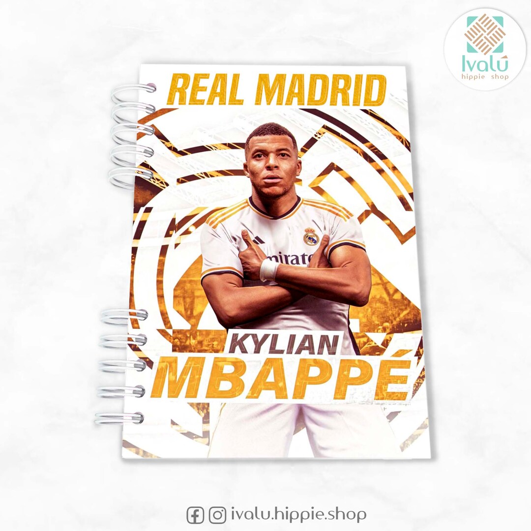 Mbappé Real Madrid Diary, Notebook, Back to School, Handmade, A5 Size ...