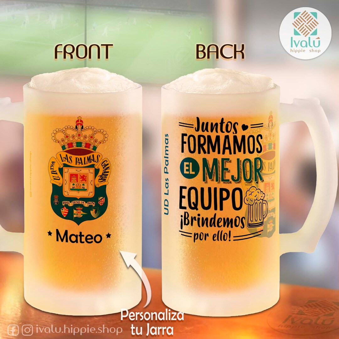 Ivalú | Personalized Mug With Name | UD Las Palmas | Frosted Glass Mug ...