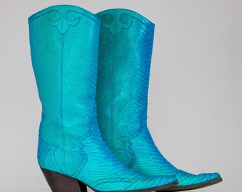 Turquoise Cowboy Boots | Etsy