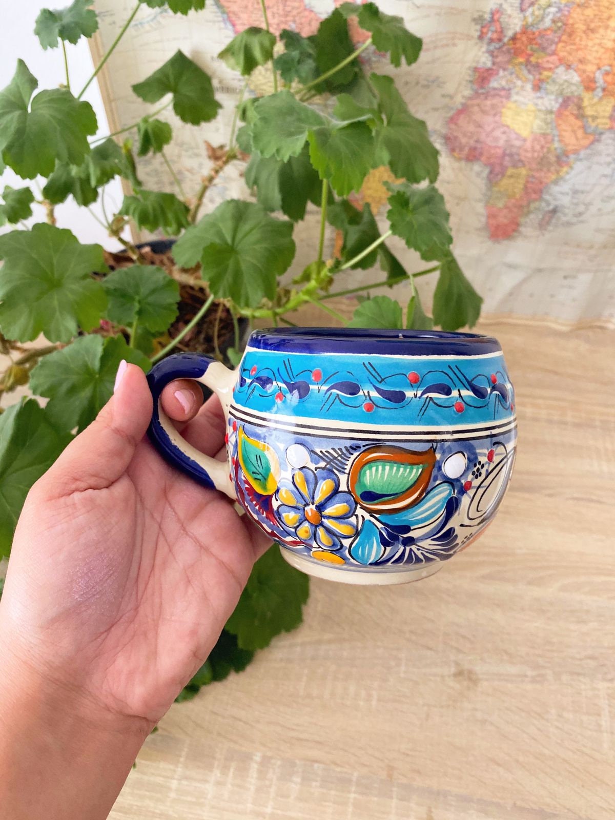 Talavera Cup, Mexican Talavera Mug, Hand Painted Tea Cup, Mexican ...