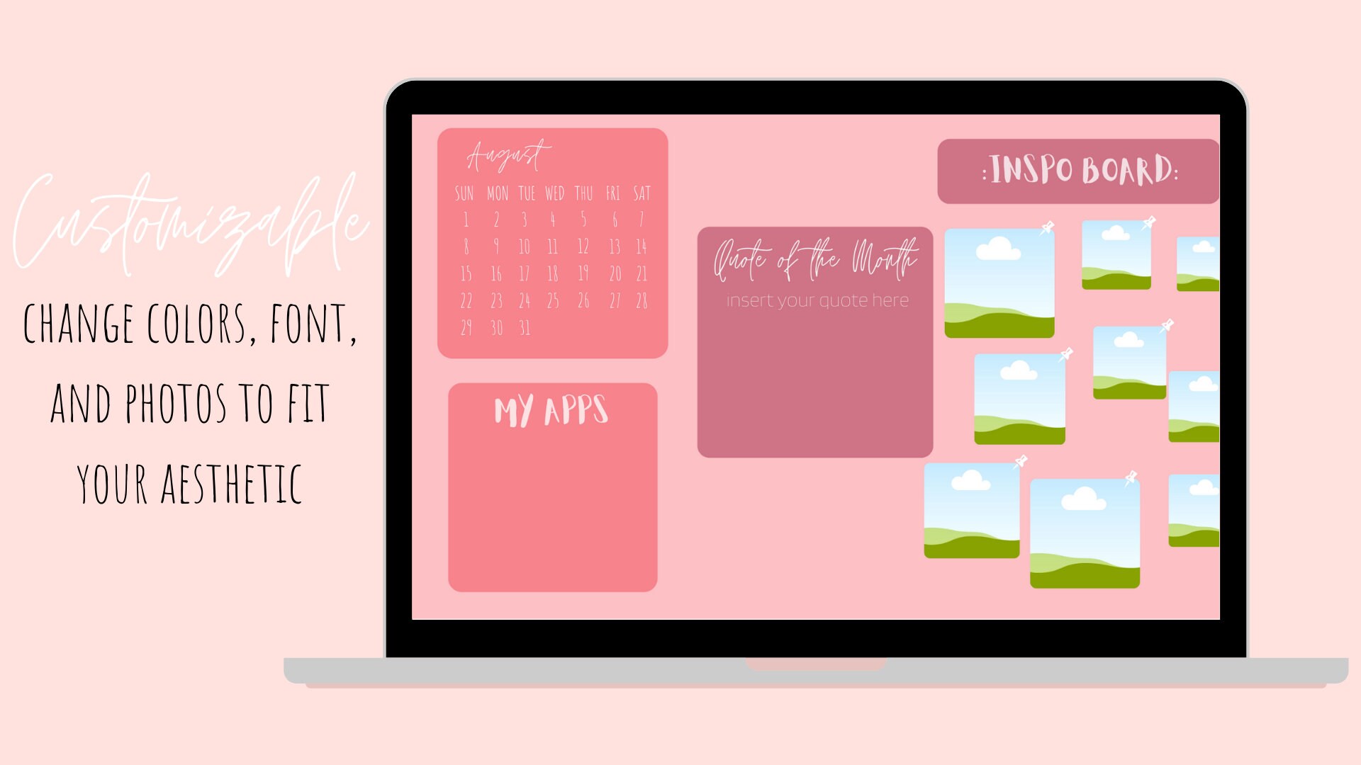 Customizable Monthly Desktop Wallpaper | Aesthetic Desktop Wallpaper ...