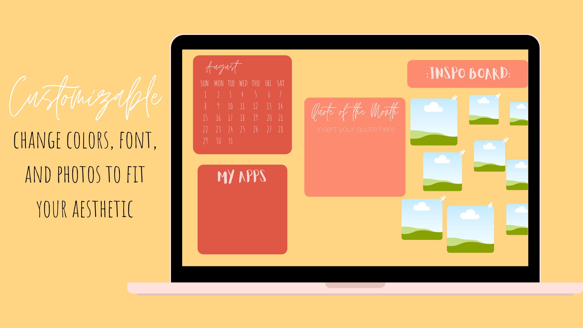 Customizable Monthly Desktop Wallpaper | Aesthetic Desktop Wallpaper ...