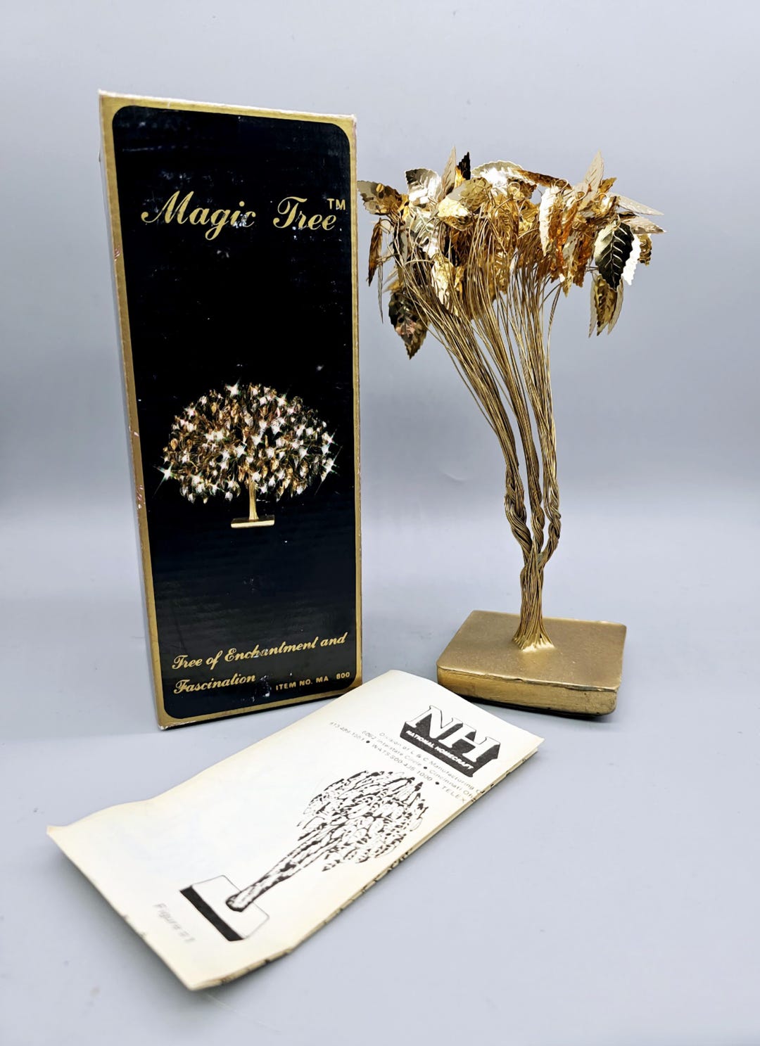 NIB Vintage Magic Tree Gold Leaf Tree of Enchantment & Fascination 8 ...