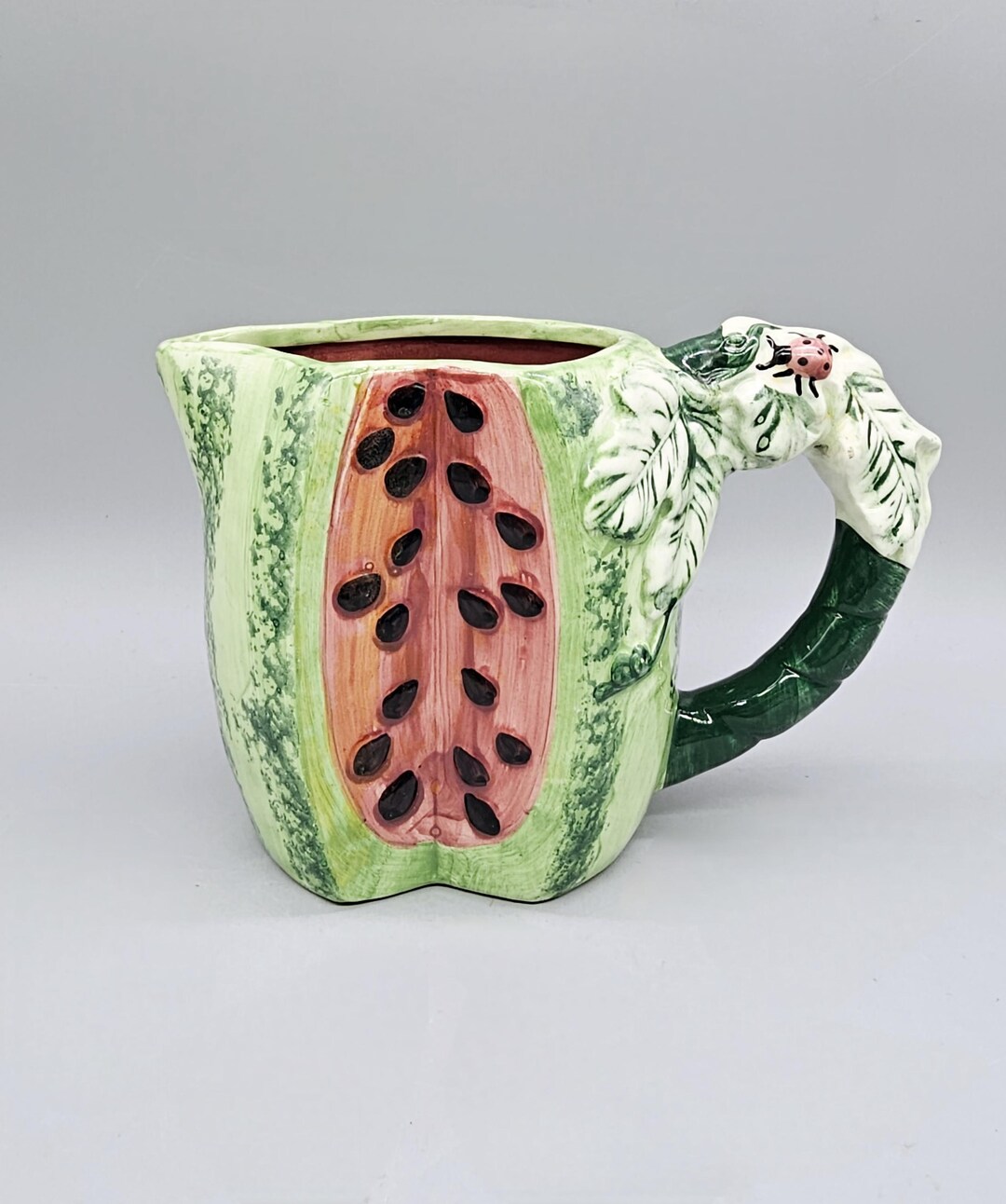Vintage Majolica Watermelon With Ladybug Ceramic Pitcher Creamer 5" - Etsy