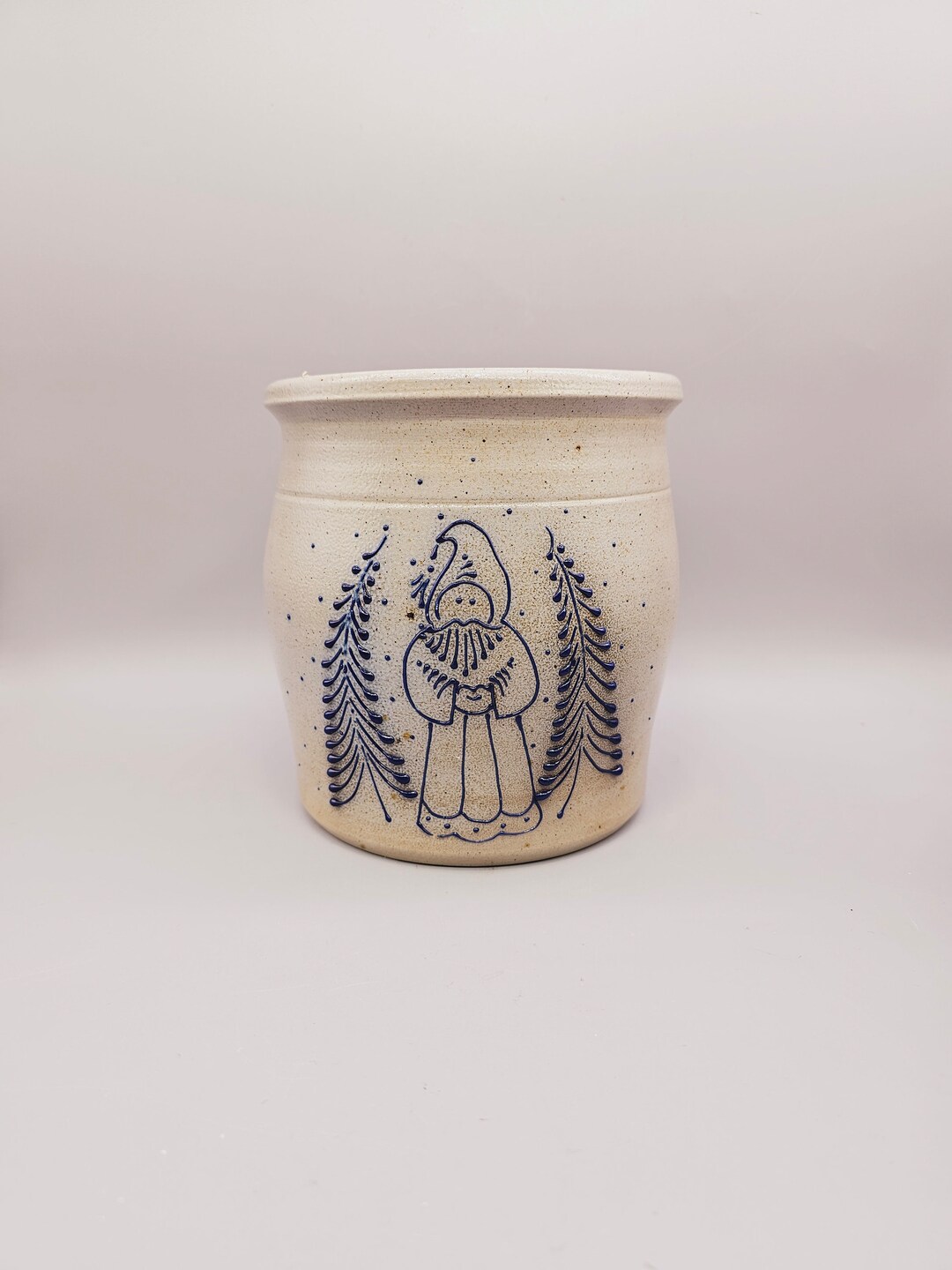 Vintage Eldreth Pottery Salt Glazed Santa Christmas Crock 1994 - Etsy