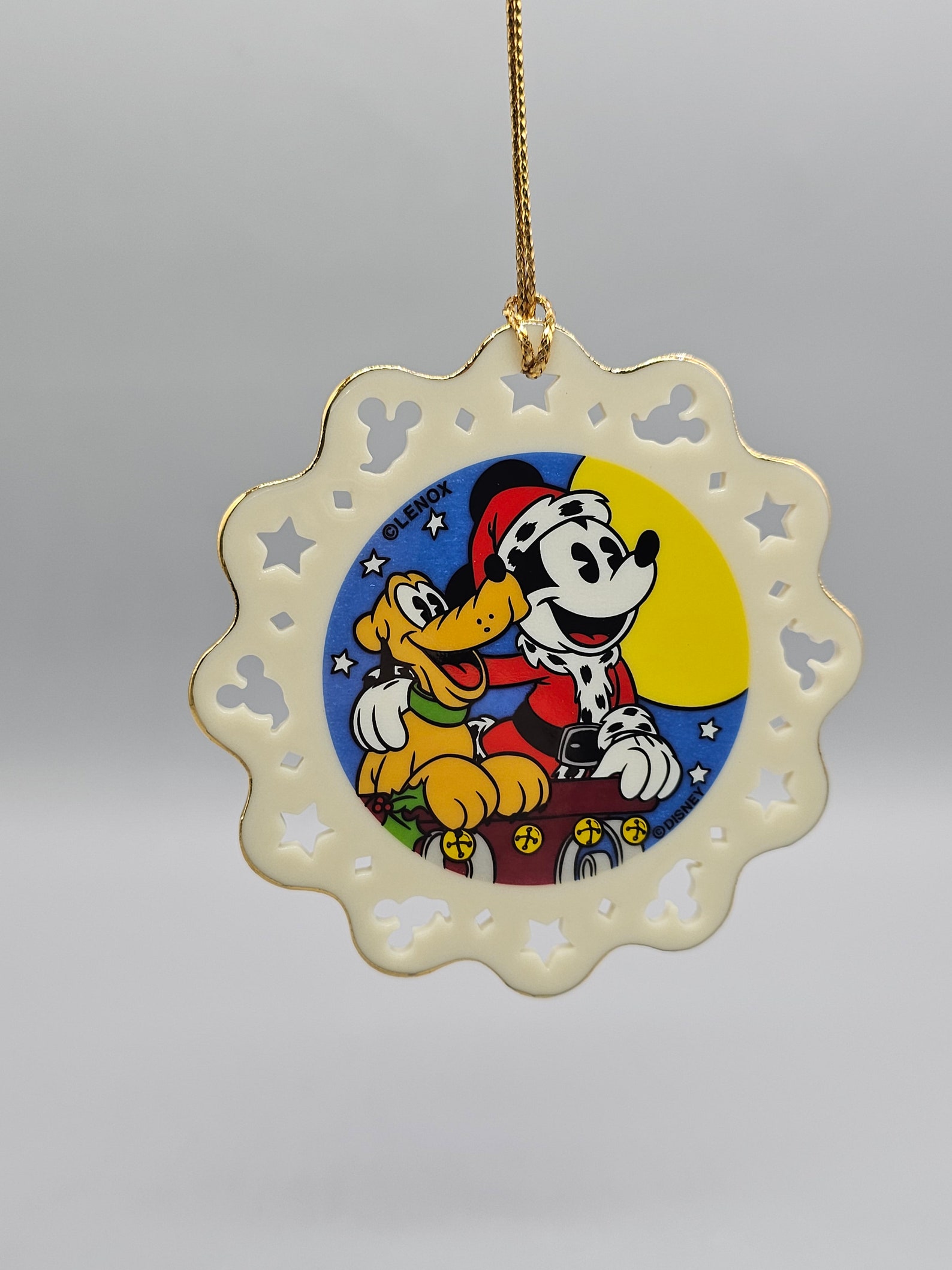 Lenox Disney Mickey Mouse and Pluto on Sleigh Porcelain Christmas ...