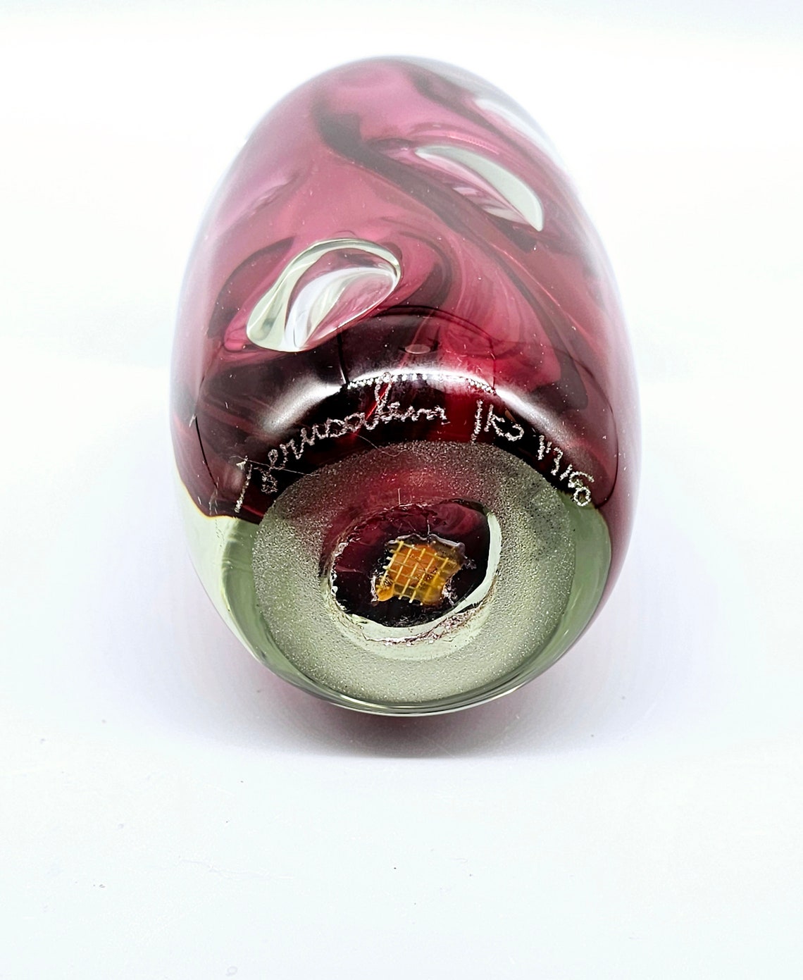 Vintage Studio Kan Jerusalem Israel Biomorphic Art Glass Paperweight 6. ...