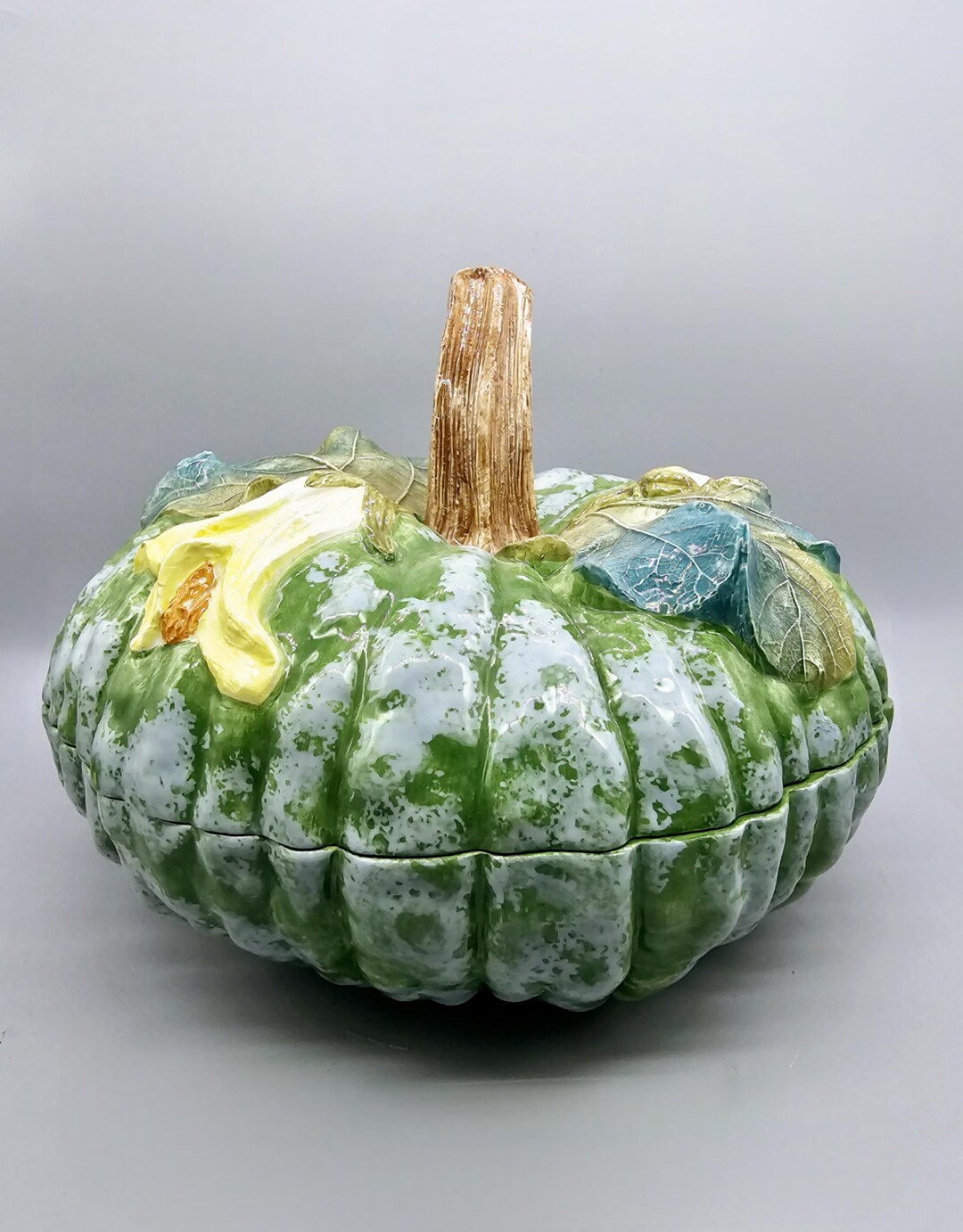 Large Vintage Vietri Majolica Squash Pumpkin Covered Dish Bowl 12 - Etsy