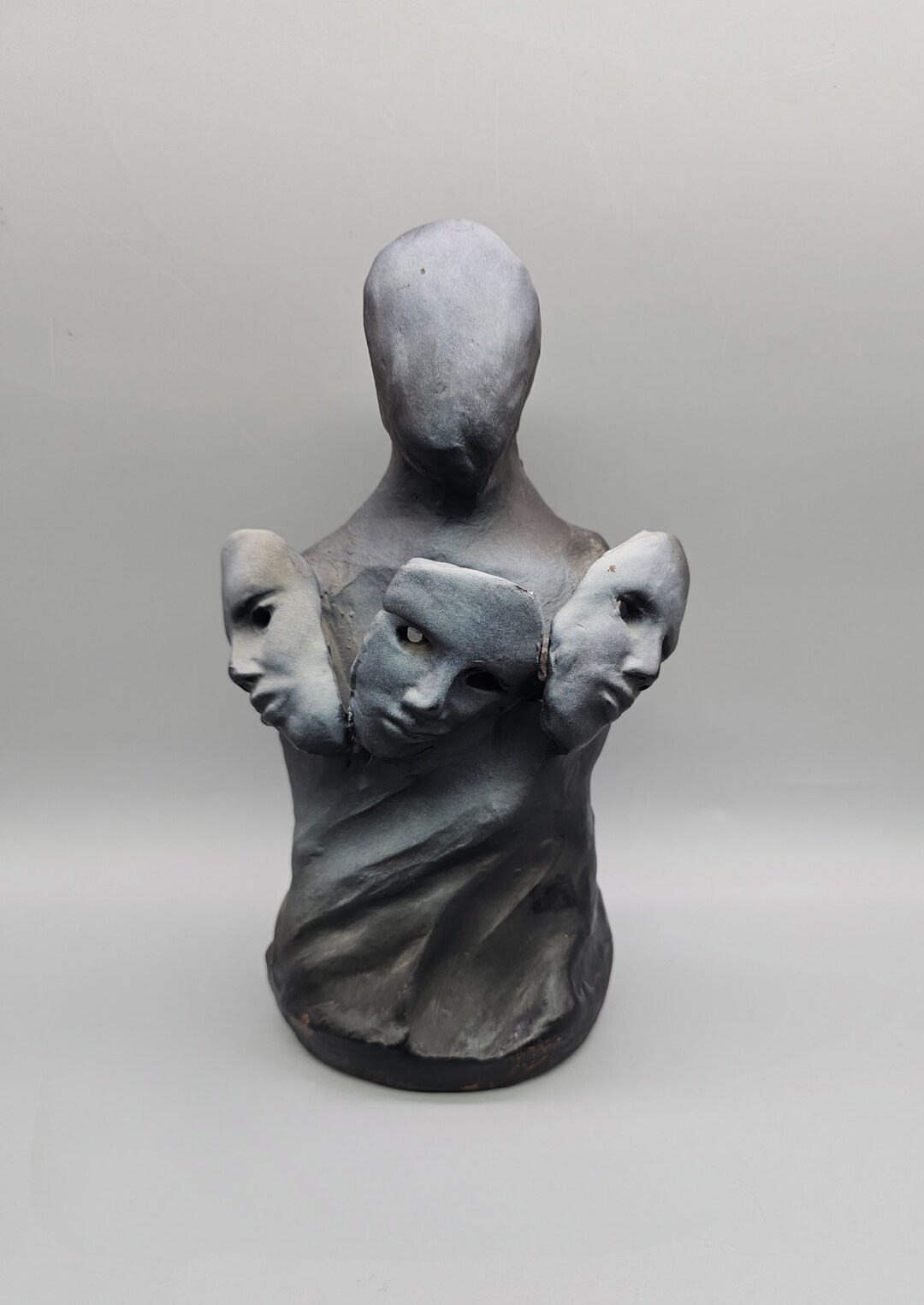 Sean Corner Faceless Man With Masks Studio Sculpture 2004 - Etsy