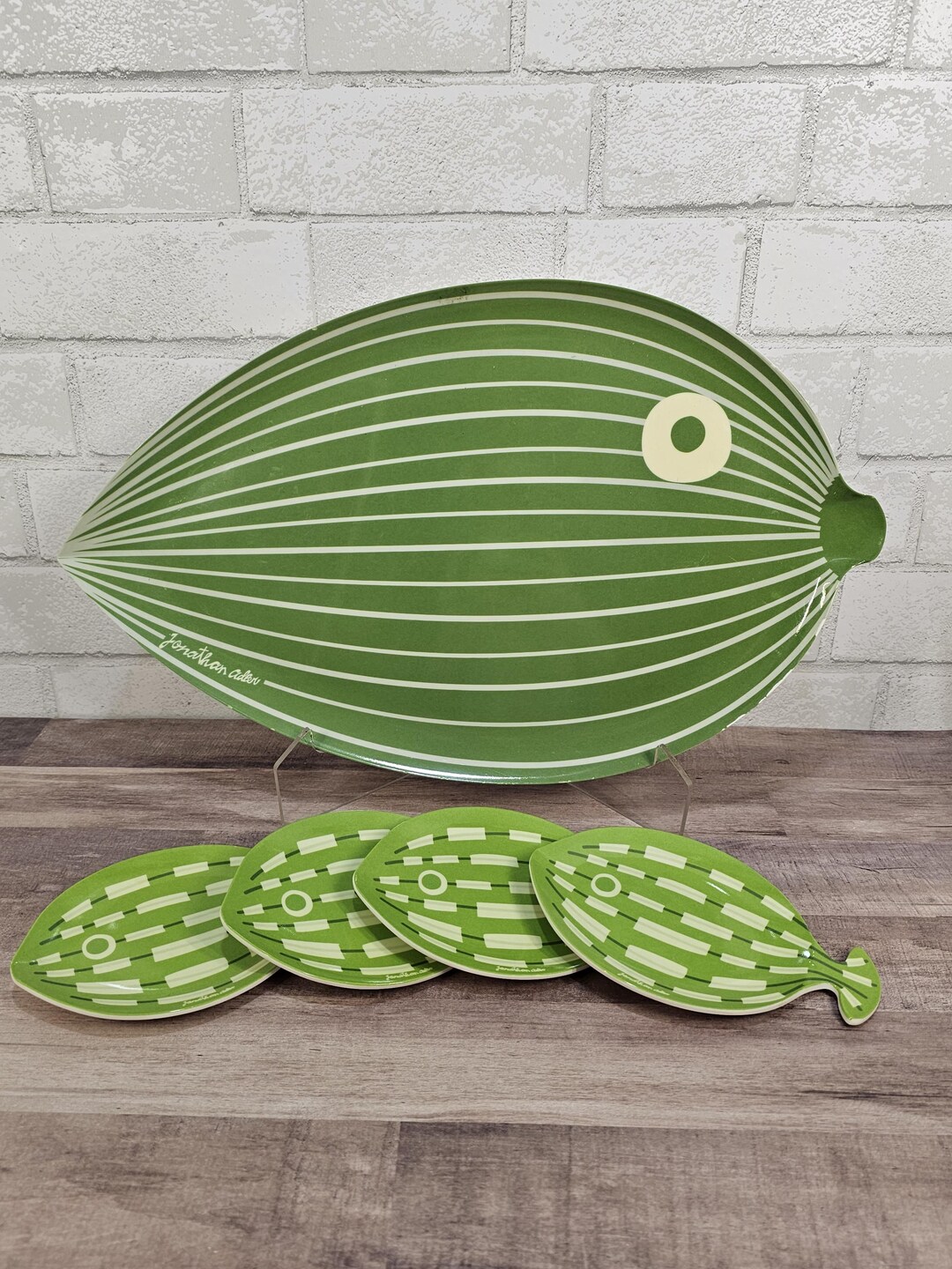 Jonathan Adler Happy Home 13" Fish Motif Melamine Platter Tray & H ...