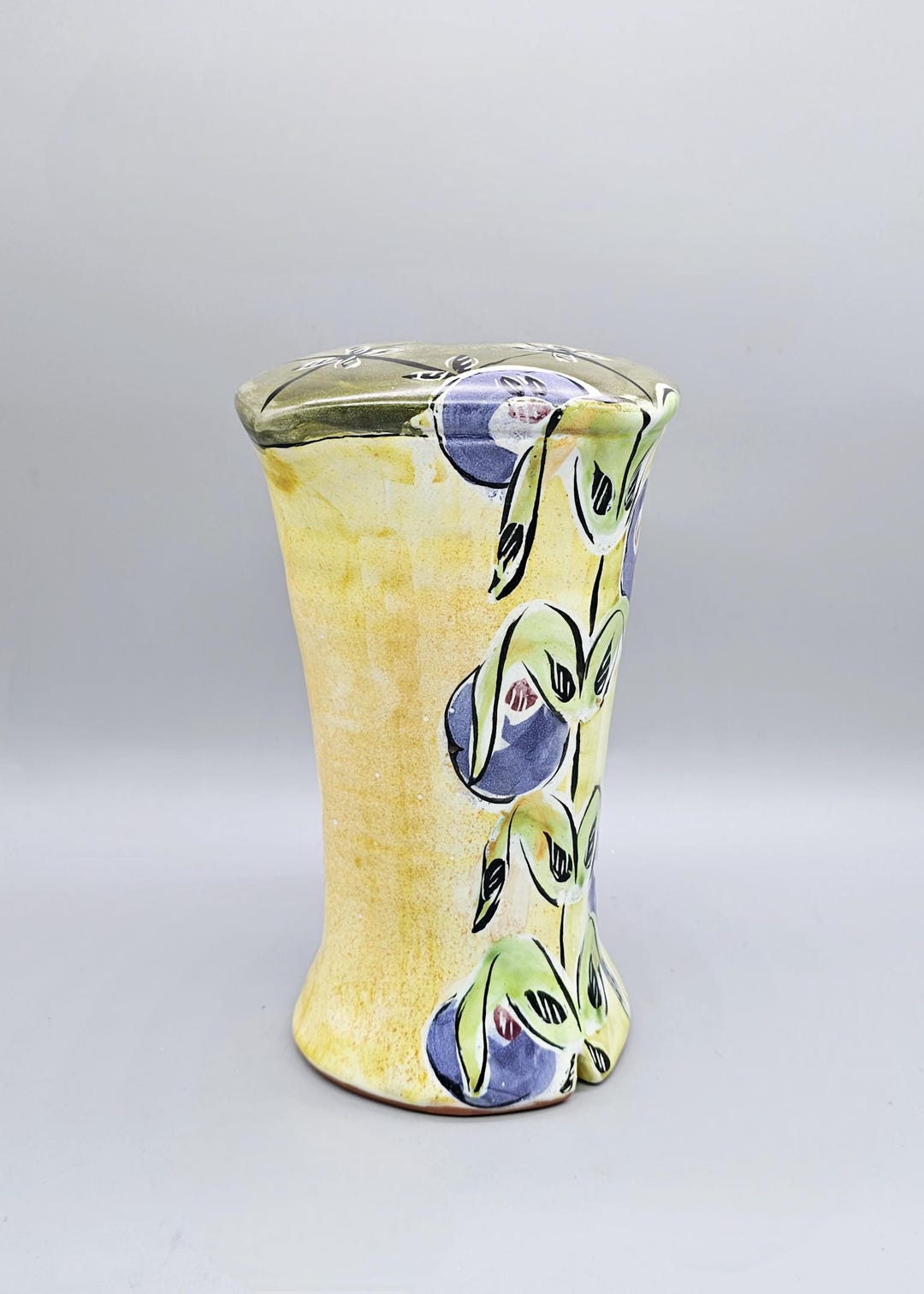 Posey Bacopoulos Studio Art Pottery Hand Painted Vase Signed 8.5 - Etsy