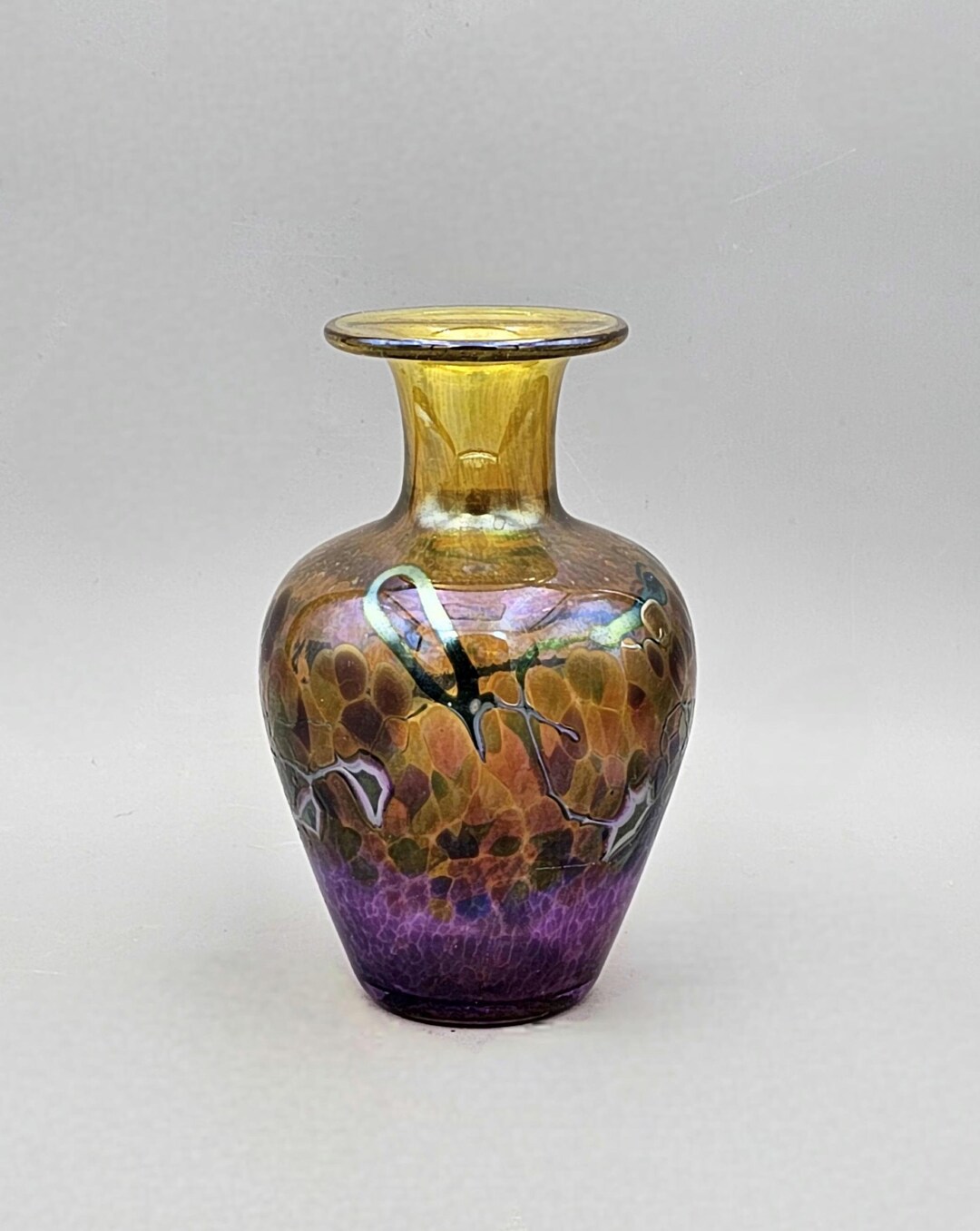 Robert Held Art Glass Iridescent Hand Blown Vase 6" - Signed - Etsy