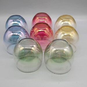 Vintage Federal Glass Over the Rainbow Roly Poly Glasses & Carrier ...