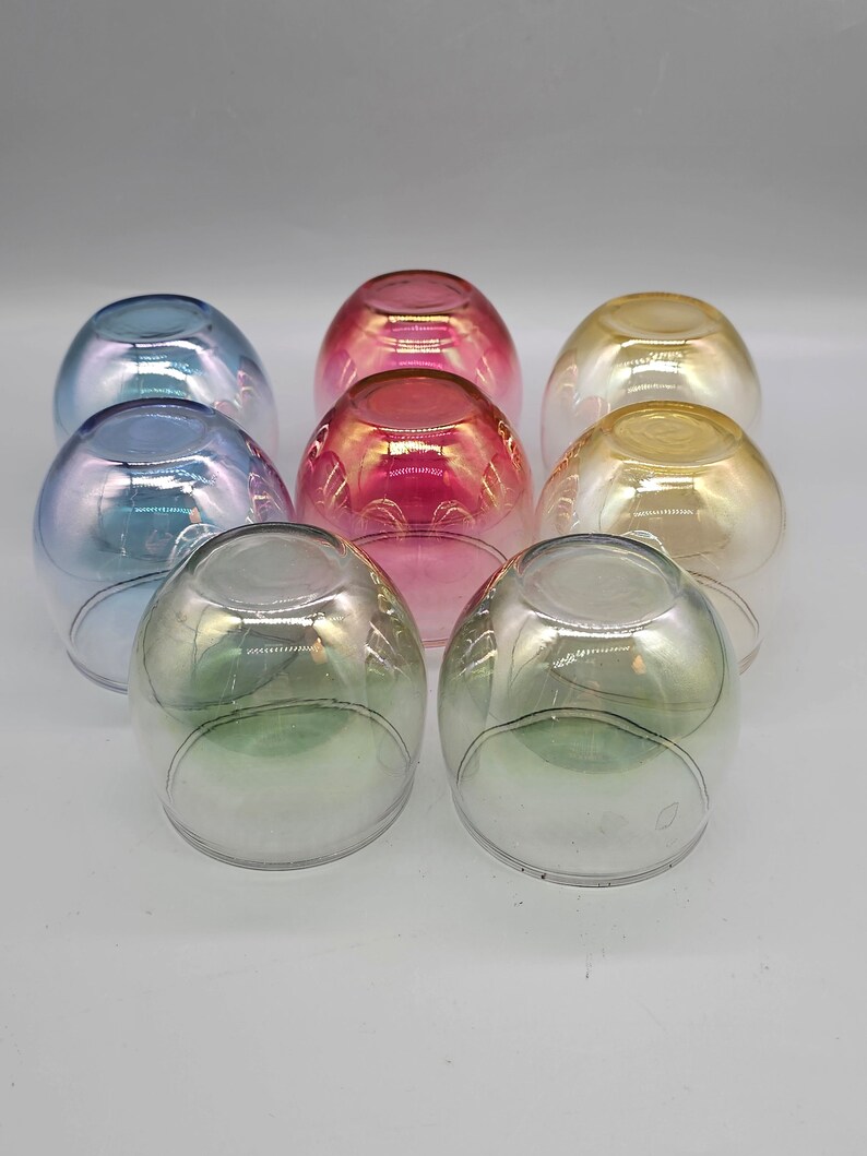 Vintage Federal Glass Over the Rainbow Roly Poly Glasses & Carrier ...