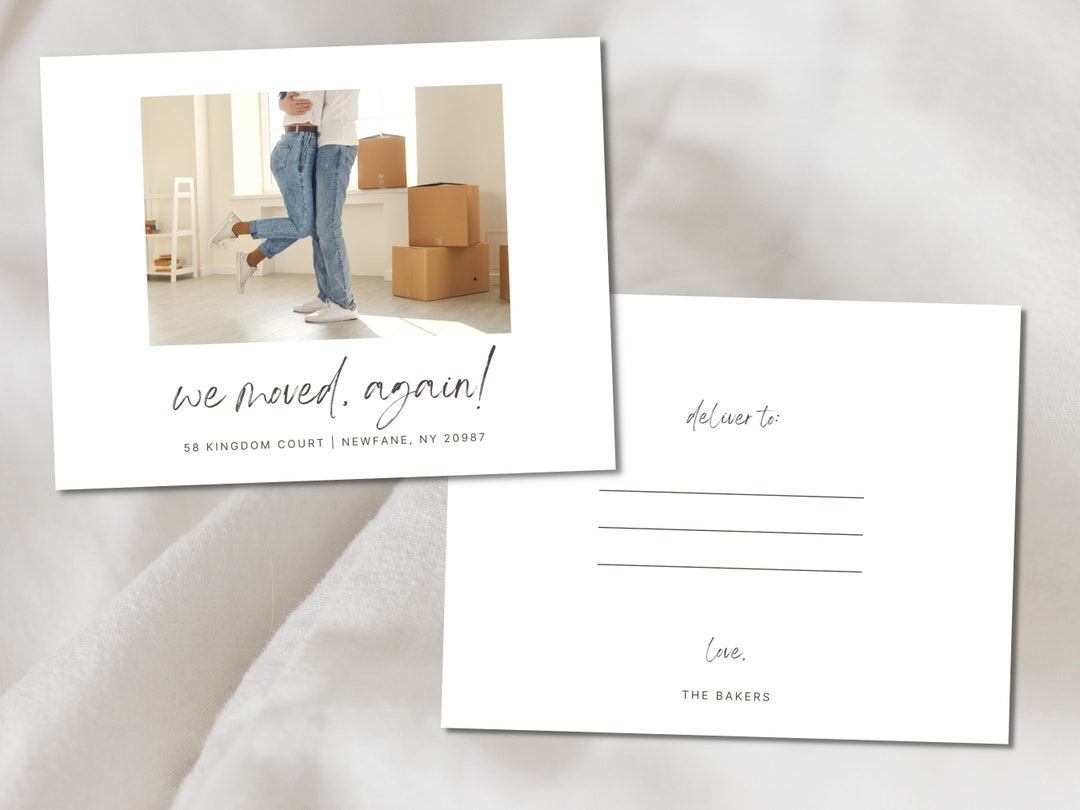 We Moved Card | Canva Template | Moving Announcement Card | We Moved ...