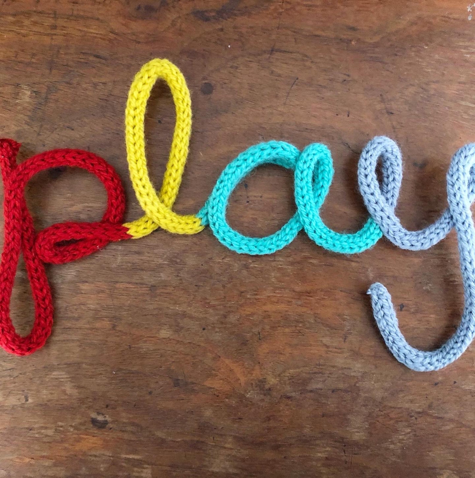 Rainbow Knitted Word - Etsy