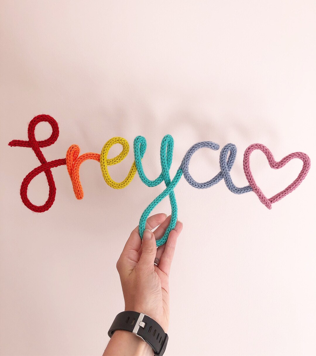 Rainbow Knitted Word - Etsy