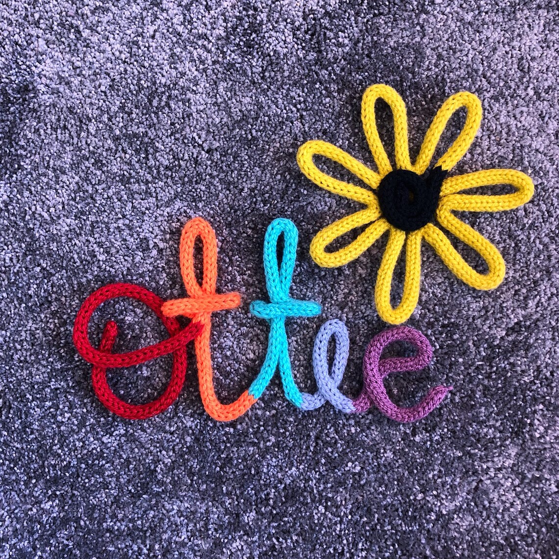 Rainbow Knitted Word - Etsy