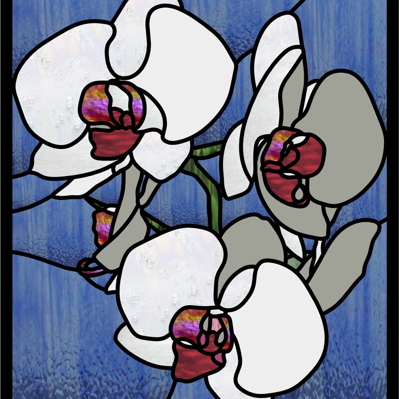 Stained Glass Orchids - Etsy