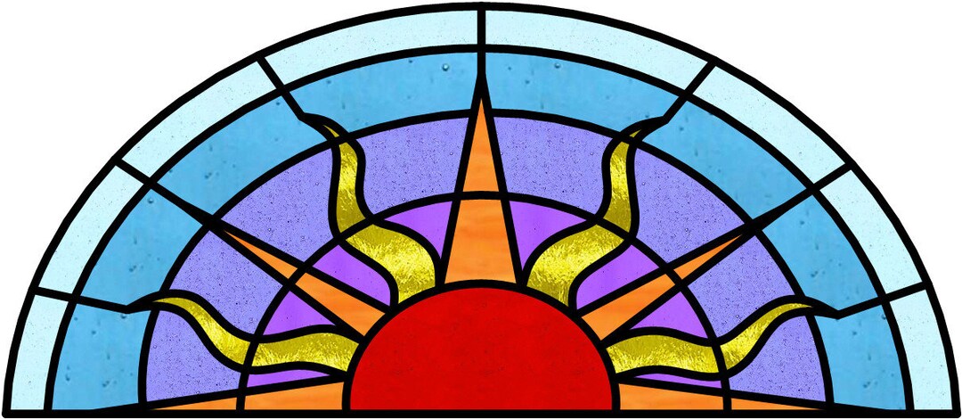 French Sun Small Sized Stained Glass Pattern Design - Etsy