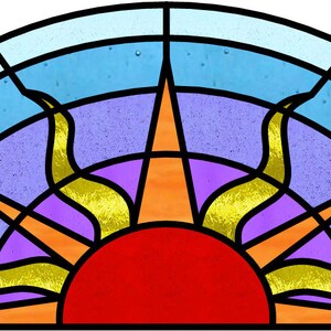 French Sun Small Sized Stained Glass Pattern Design - Etsy