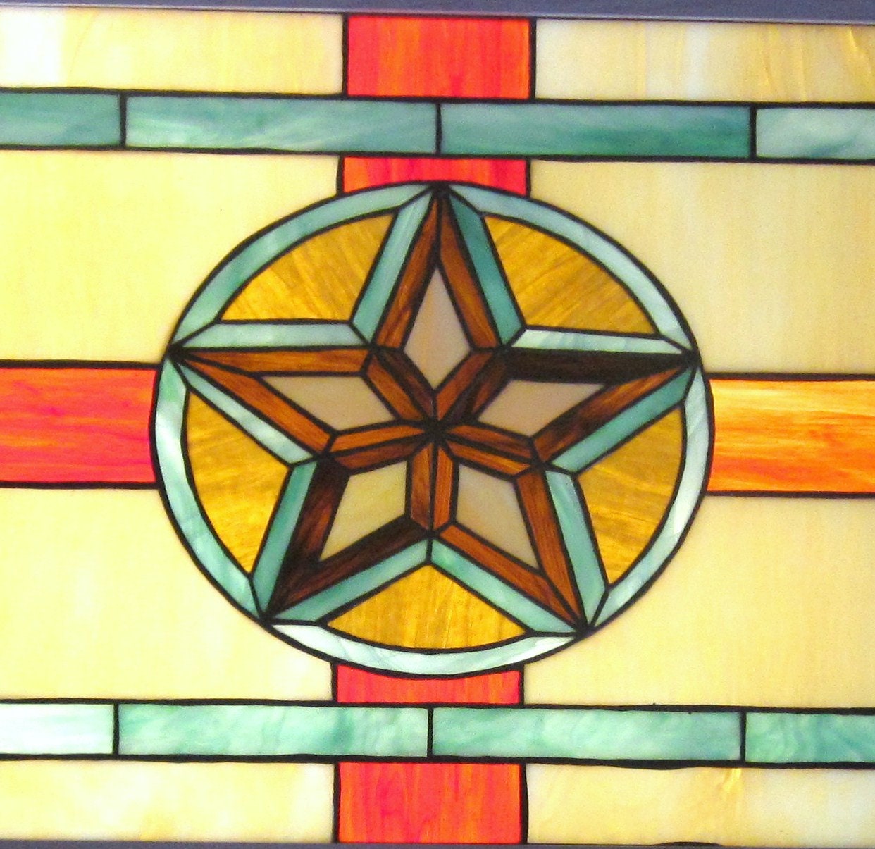 Texas Star Stained Glass Panel Pattern Design for Download - Etsy