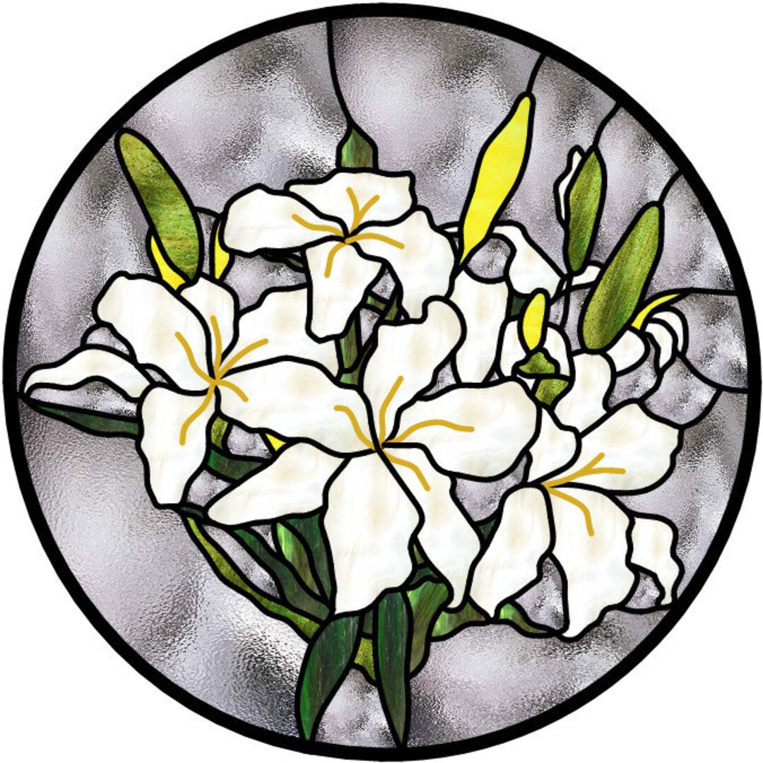 Casablanca Lily Stained Glass Panel Pattern for Download - Etsy
