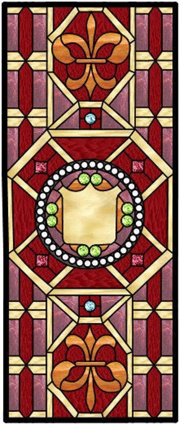 French Quarter Jeweled Stained Glass Panel Design Pattern | Etsy