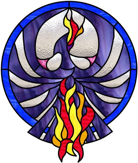 Phoenix Stained Glass Panel Design Pattern - Etsy