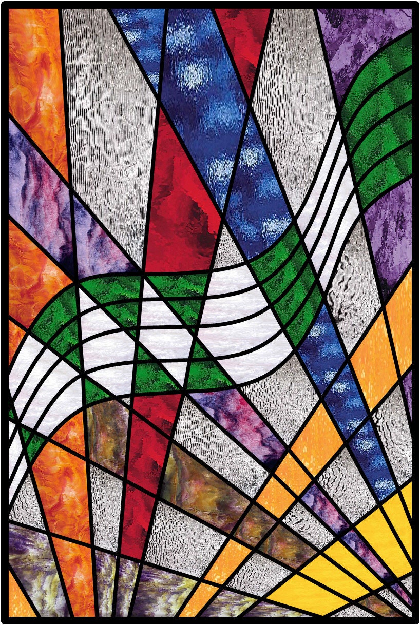 Music Abstract Stained Glass Pattern Design - Etsy