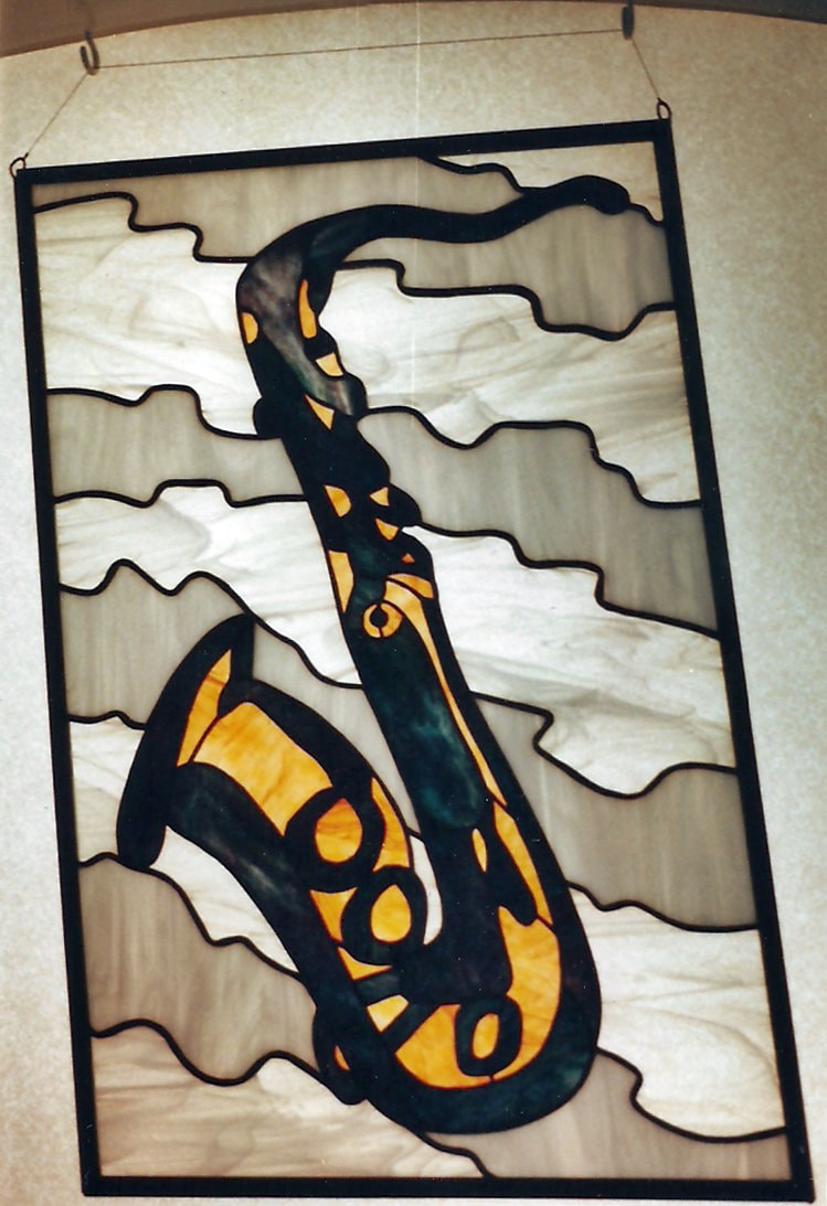 Jazz Saxophone Stained Glass Pattern for Download - Etsy