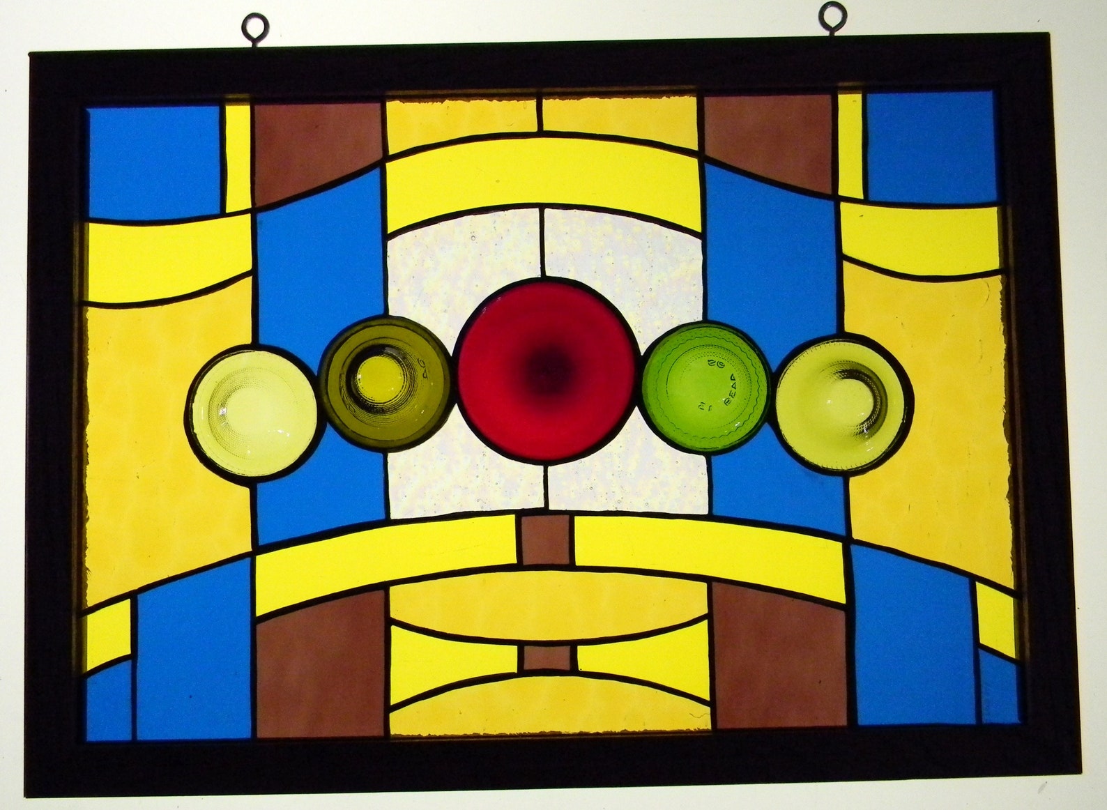 Recycled Wine Bottle Bottoms Stained Glass Panel Pattern - Etsy UK