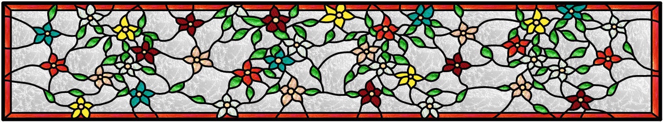 Five Petals Flower Stained Glass Transom Pattern for Download - Etsy