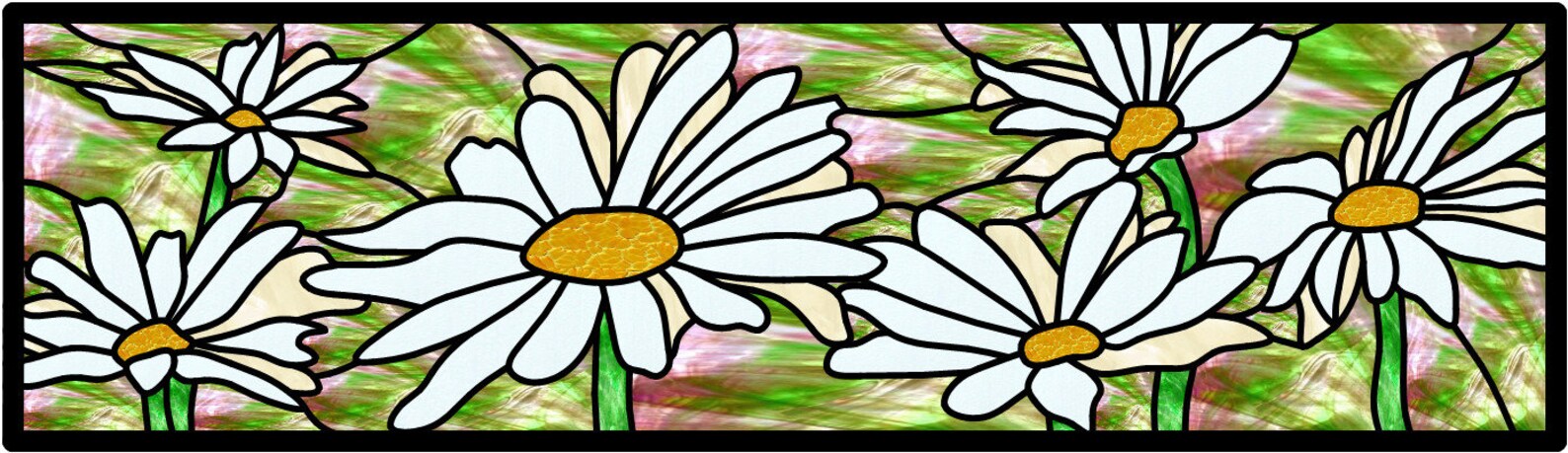 Daisies Stained Glass Pattern Design - Etsy