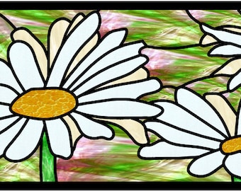 Bloomin Daisies-stained Glass Pattern - Etsy