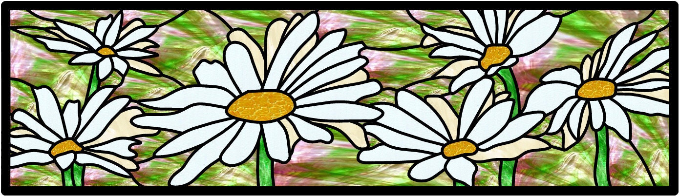 Daisies Stained Glass Pattern Design - Etsy