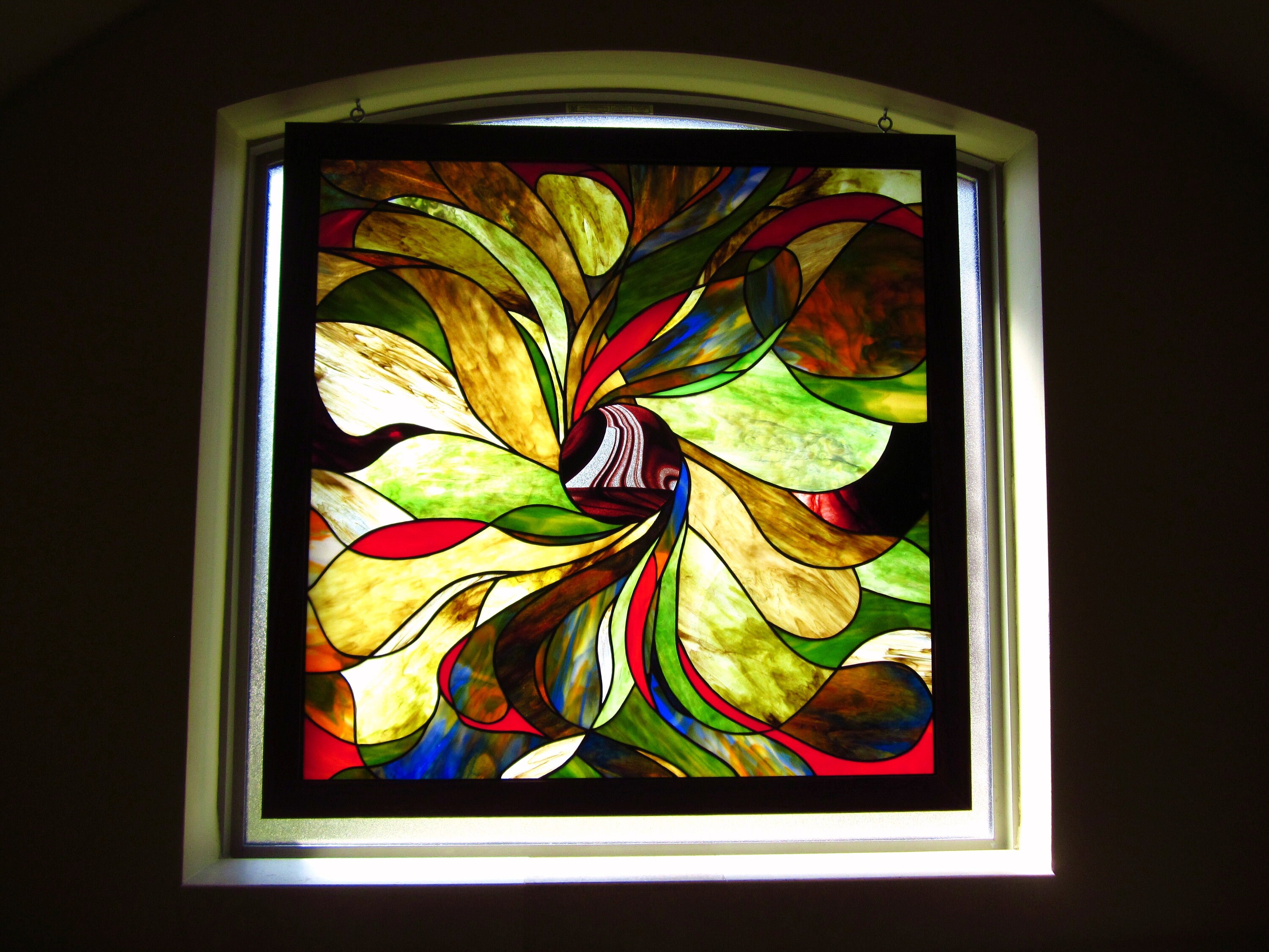 Lake Kiowa Abstract Large Stained Glass Window Pattern for Download - Etsy