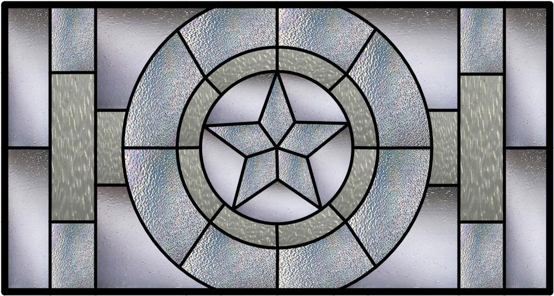 Texas Star Clear Textured Glass Stained Glass Fireplace Screen Design ...