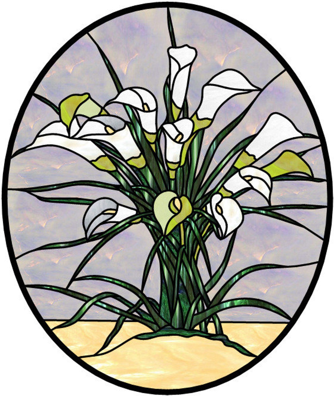 Calla Lilies Stained Glass Pattern for Download - Etsy